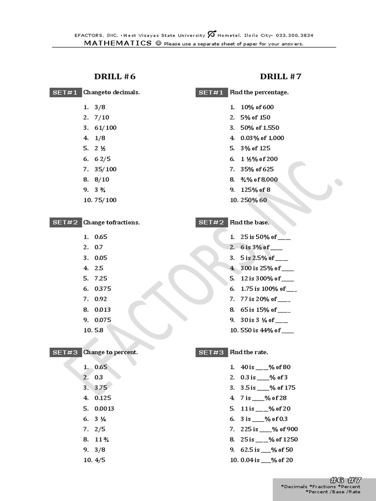 Drill #6 #7 - DPF - PBR | PDF | Percentage | Encodings
