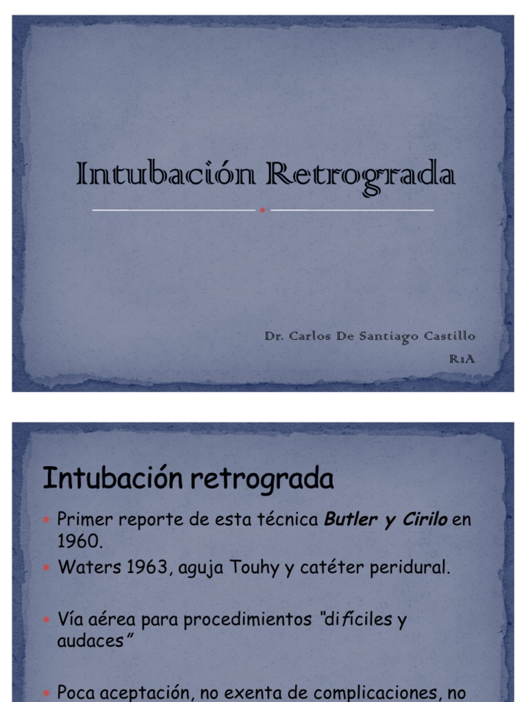 Intubación Retrograda Pdf Medicina Medicina Clinica
