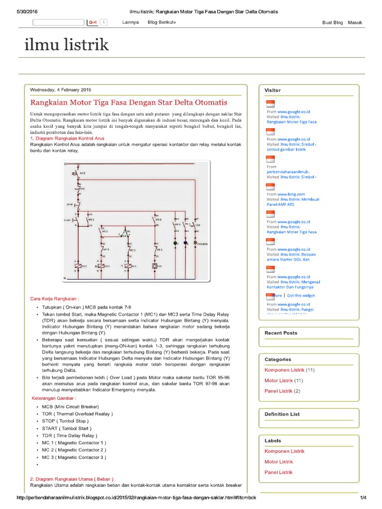 Rangkaian Motor Tiga Fasa Dengan Star Delta Otomatis | PDF
