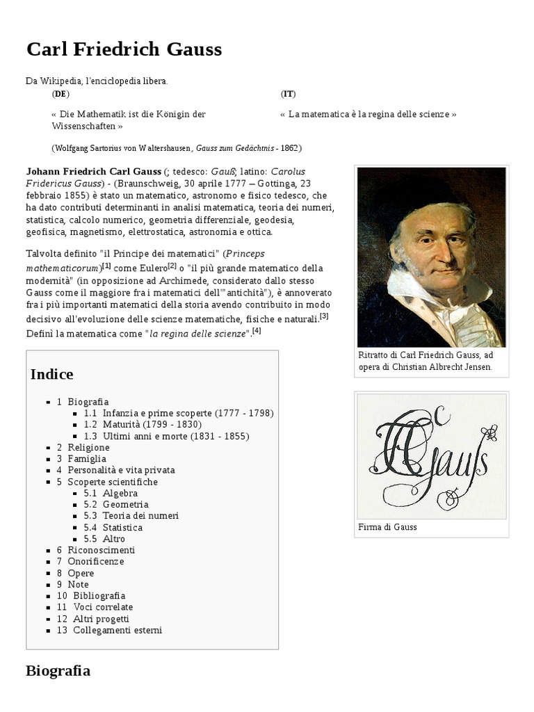 Carl Friedrich Gauss | PDF
