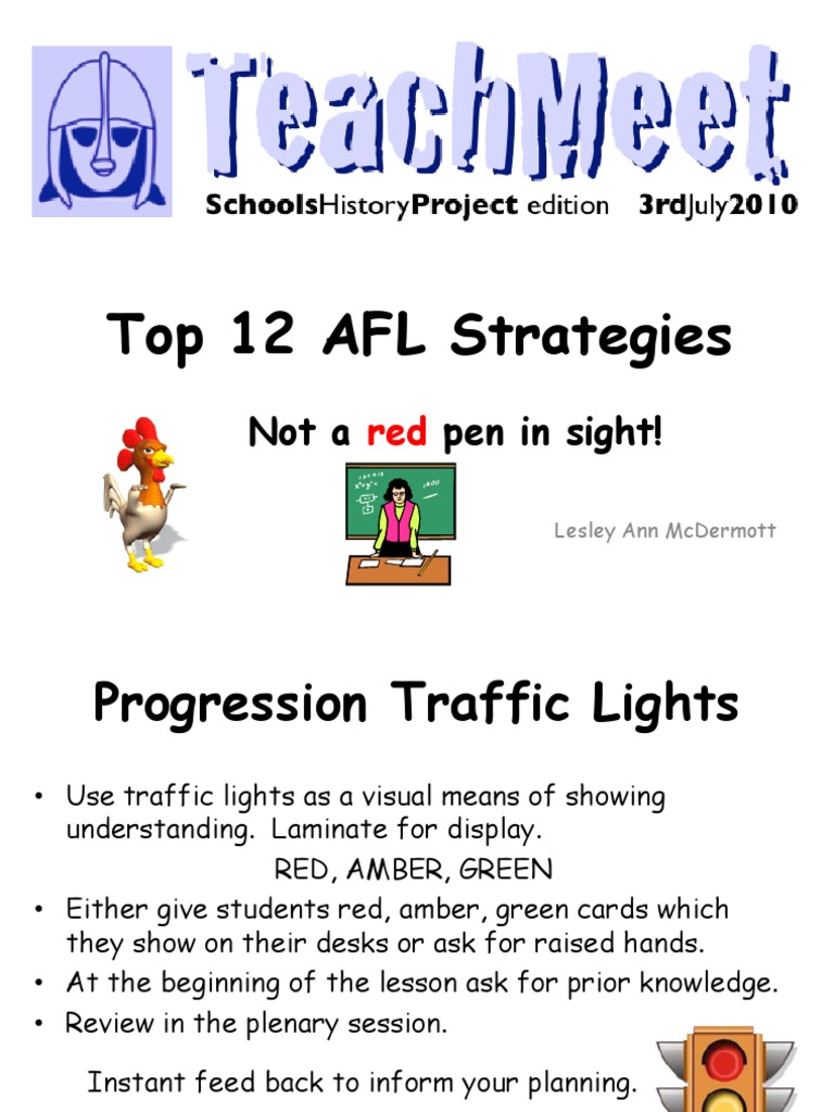 Top 12 AFL assessment strategies | PDF | Understanding | Educational ...