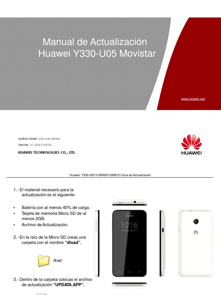 Mexico-Movistar, Manual de Actualizacion Huawei Y330-U05 | PDF ...