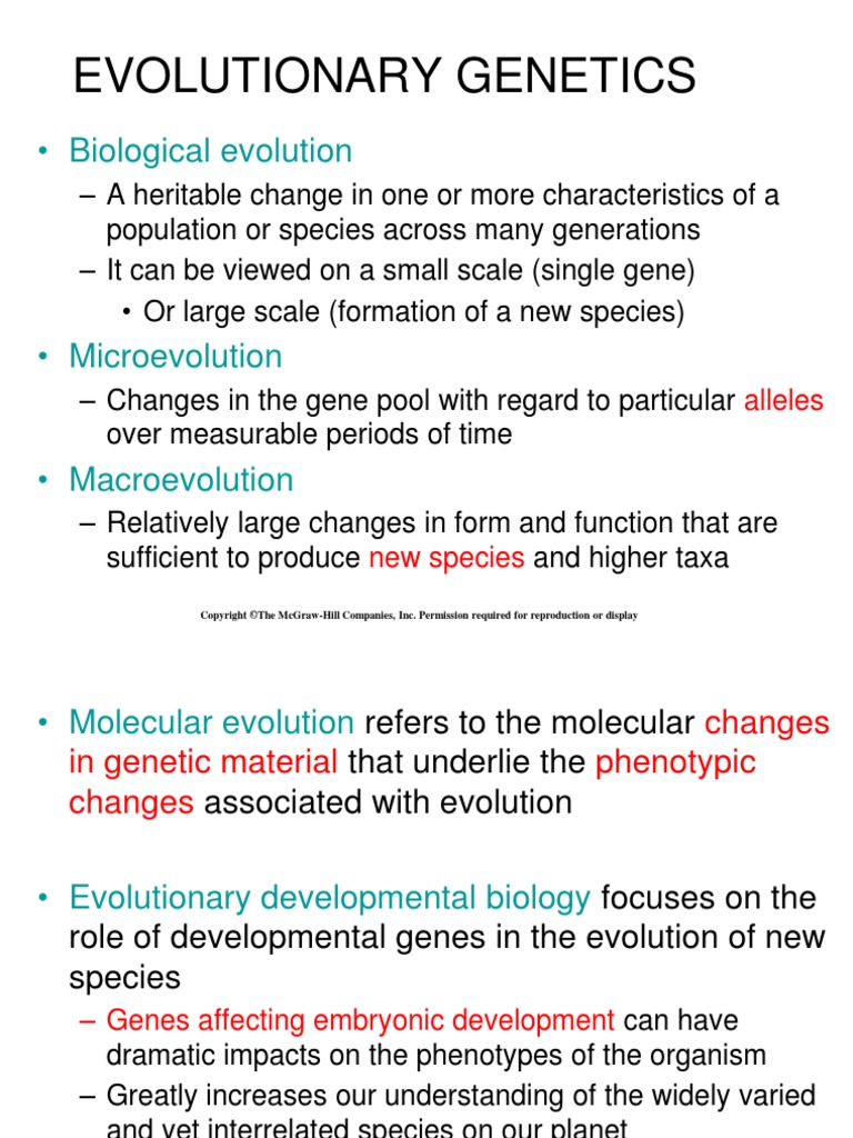 Evolutionary Genetics | PDF | Evolution | Gene