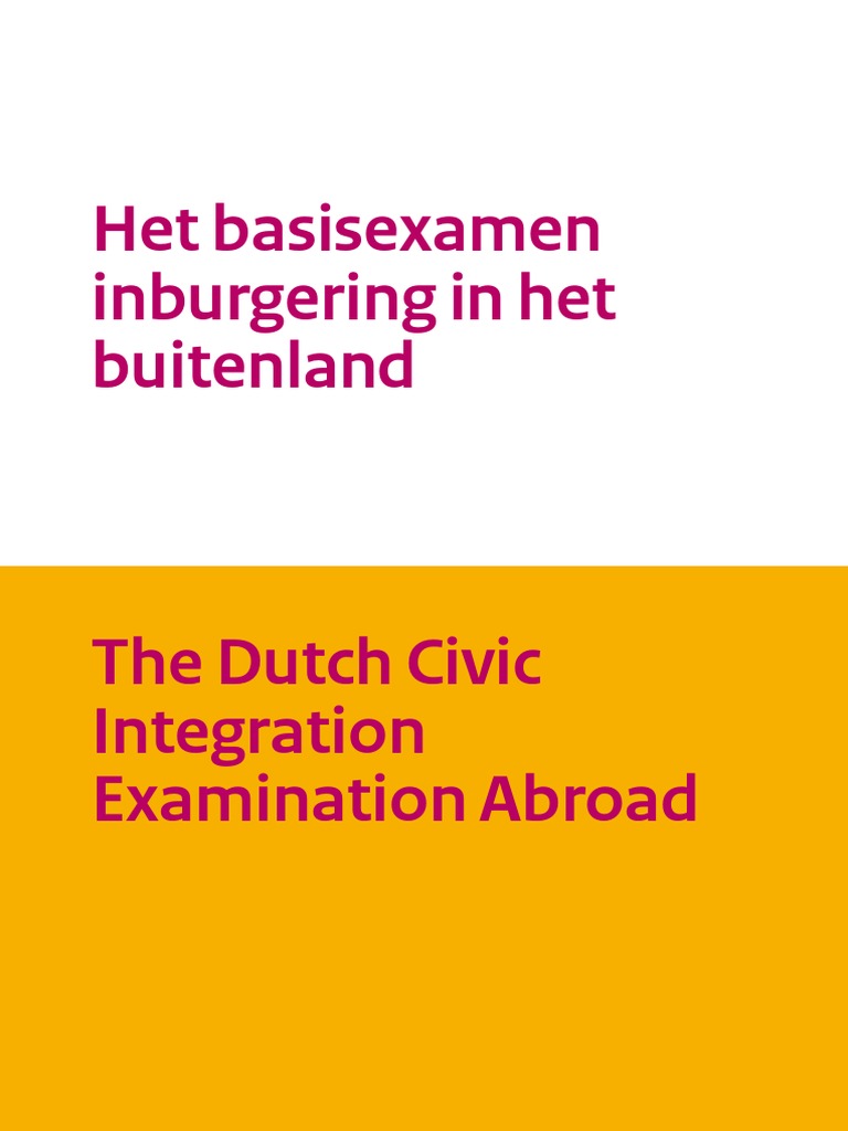 Dutch Civic Integration Examination Abroad PDF | PDF