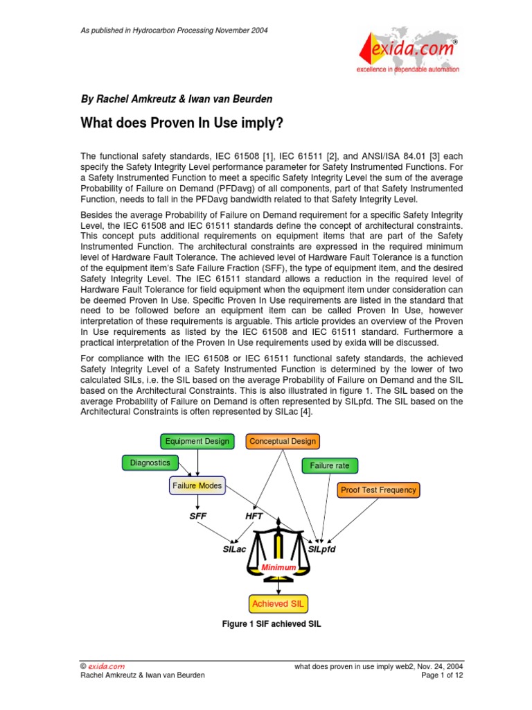 What Does Proven in Use Imply | PDF | Safety | Quality