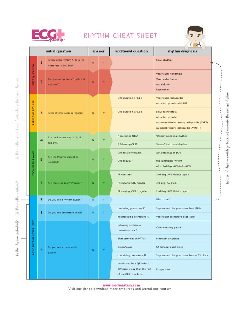 RHYTHM CHEAT SHEET: A CONCISE GUIDE | PDF | Cardiovascular Diseases ...