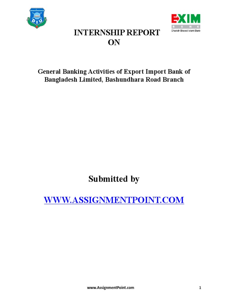 Internship Report On Generel Banking Activities of Exim Bank | PDF ...
