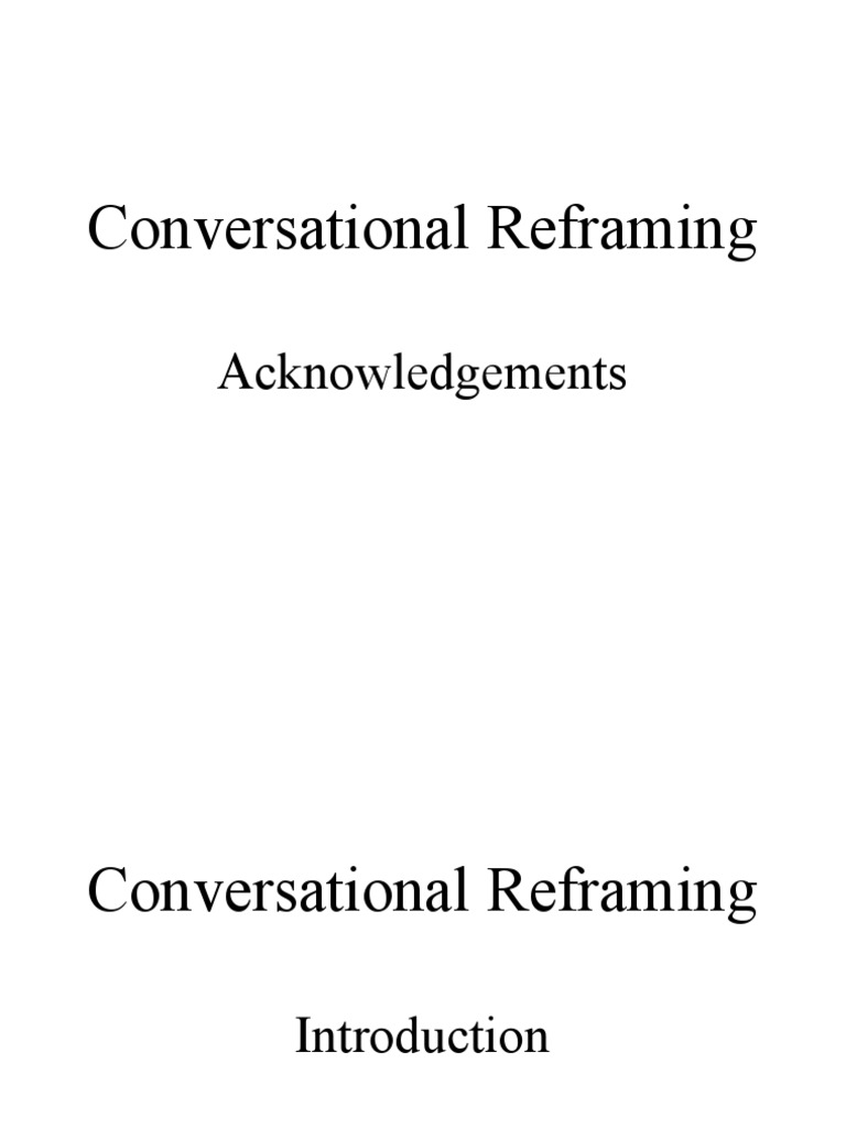 Mastering Conversational Reframing | PDF | Perception | Senses