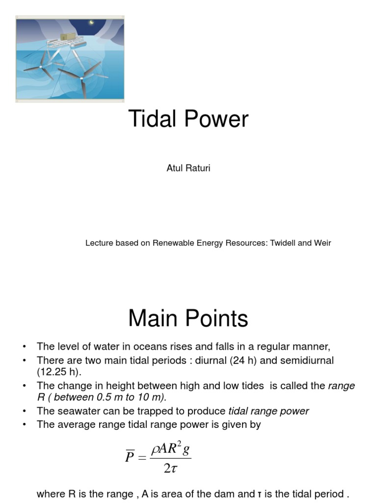 Tidal Power | PDF | Tide | Physical Oceanography