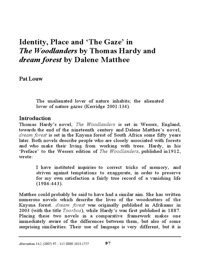 Matthee, Dalene - Identity, Place and The Gaze in Te Woodlanders by ...