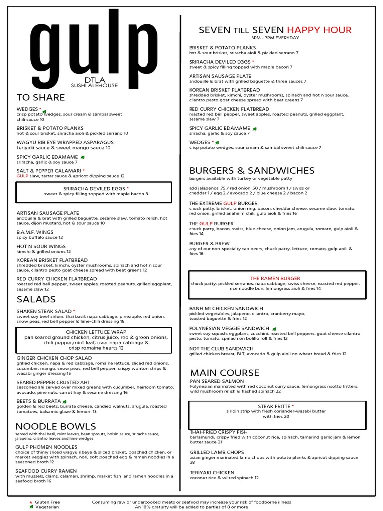 Lunch Dinner DTLA | PDF | Hamburgers | Pickling