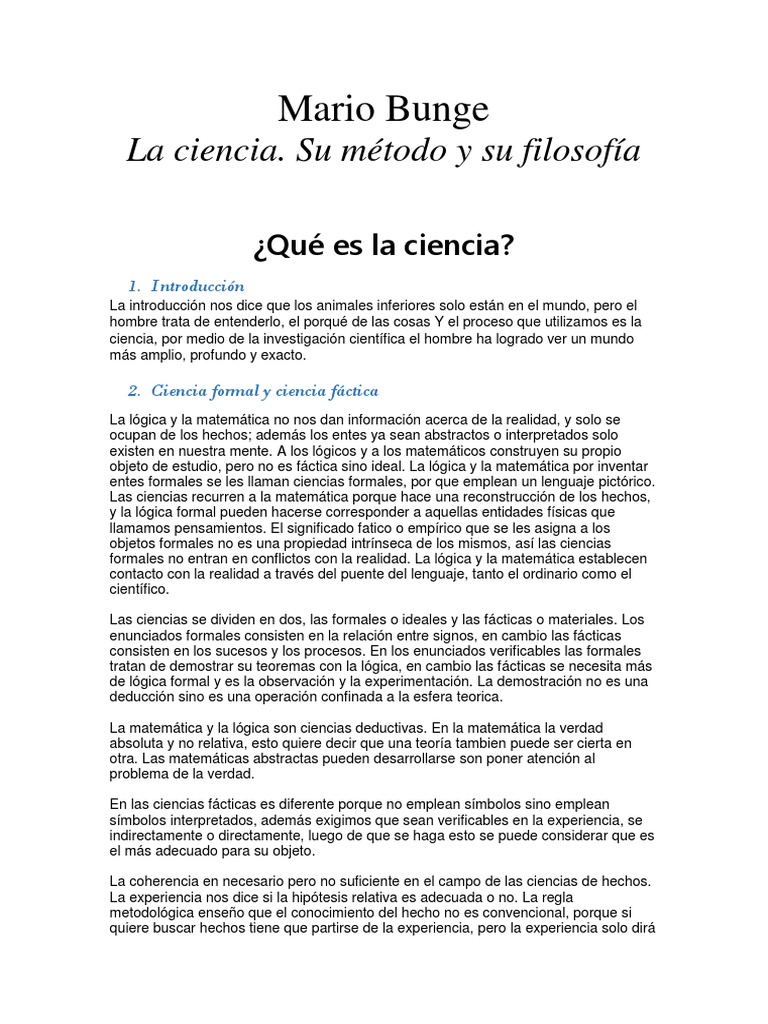 Mario Bunge | PDF | Science | Método científico