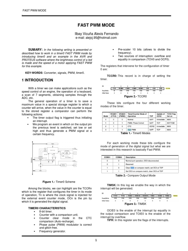 Fast PWM Mode: Ilbay Vicuña Alexis Fernando | PDF | Timer | Analog To ...
