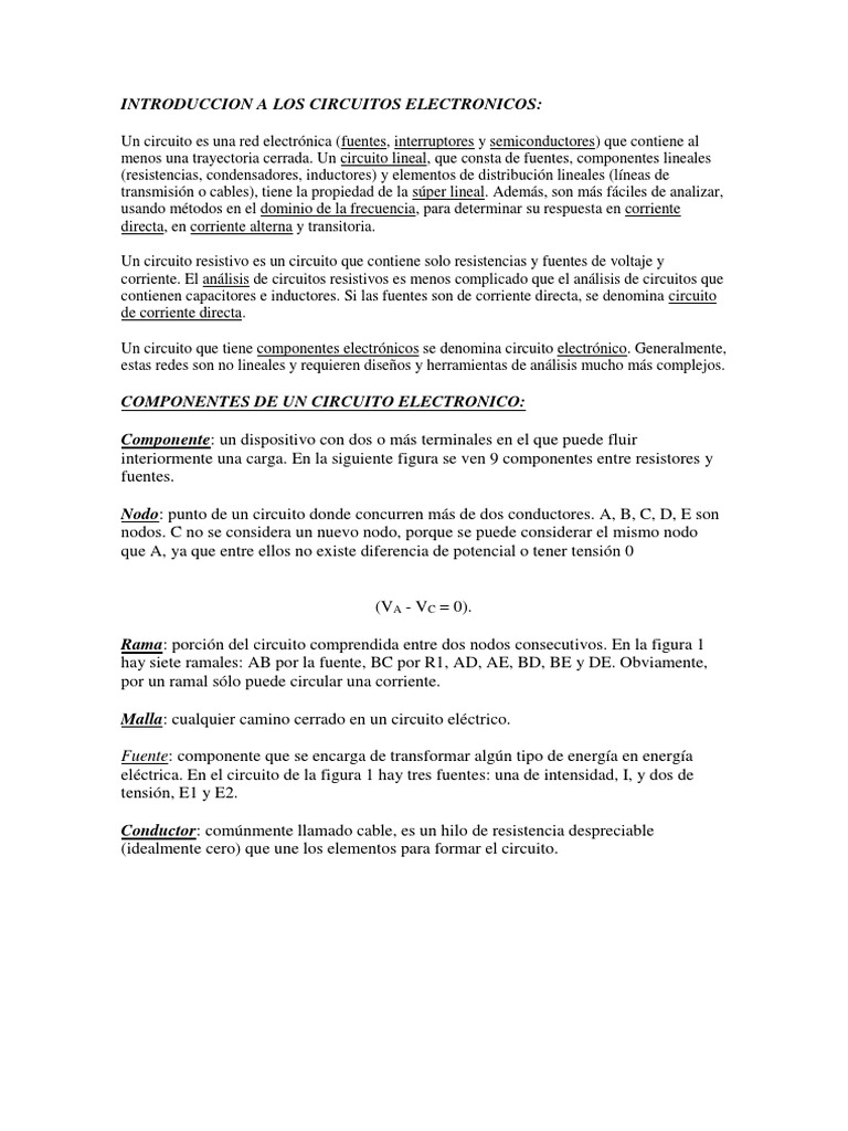 Introduccion A Los Circuitos Electronicos y Señales Electricas | PDF ...