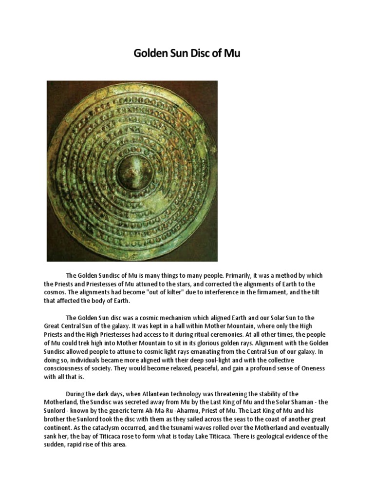 Golden Sun Disc of Mu | Sun | Inca Empire