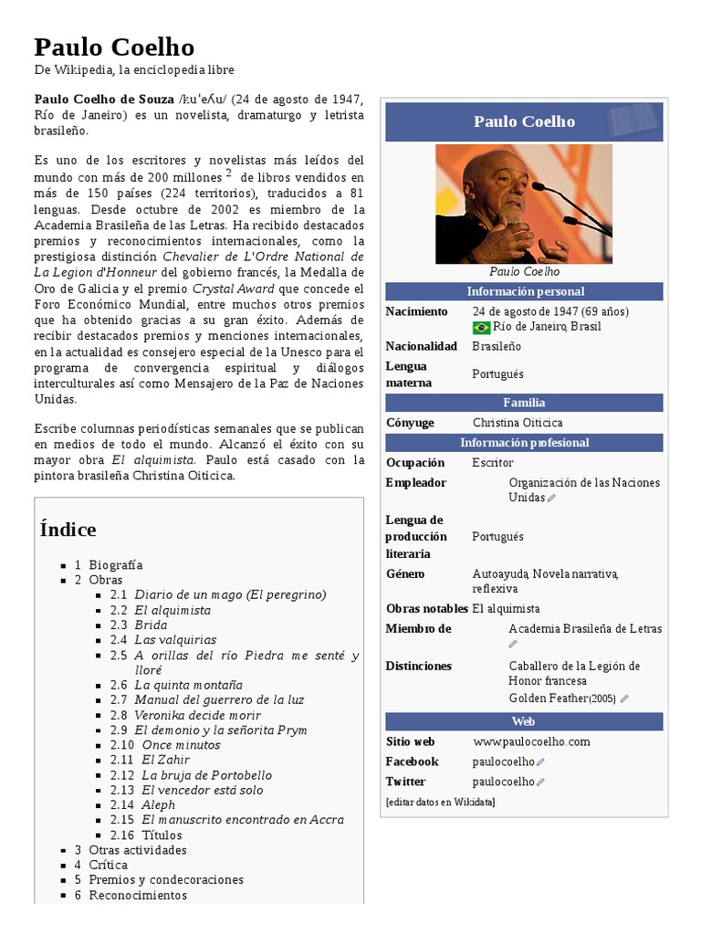Paulo Coelho PDF | PDF | Clásicos | Ficción general