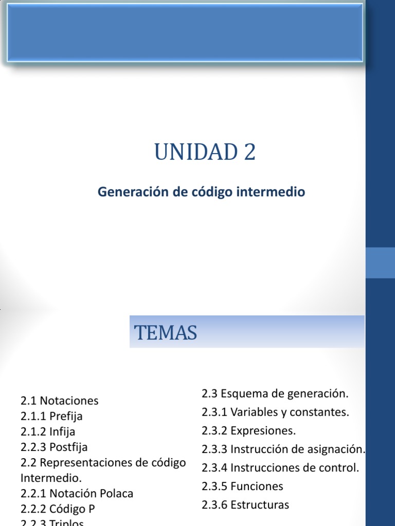 Generación de Codigo Intermedio | PDF | Compilador | Lenguaje de programación