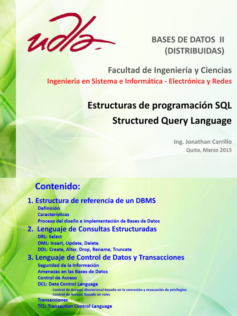 Estructuras De Programación Sql Pdf Pdf Sql Seguridad De Información 8397