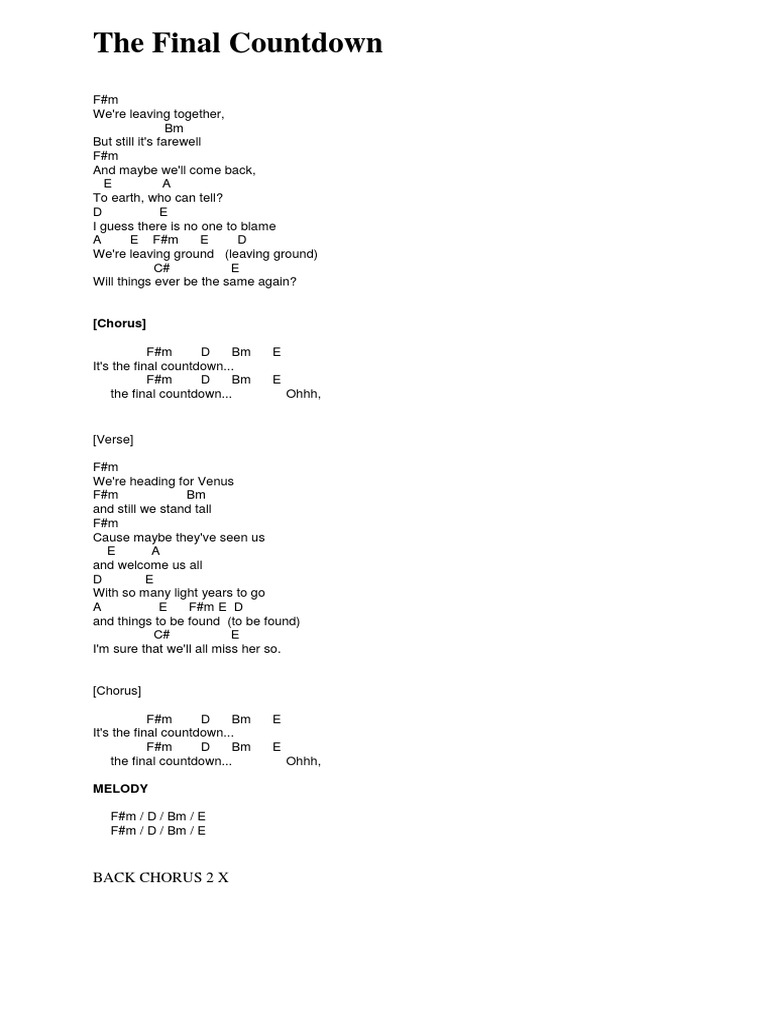 The Final Countdown | PDF