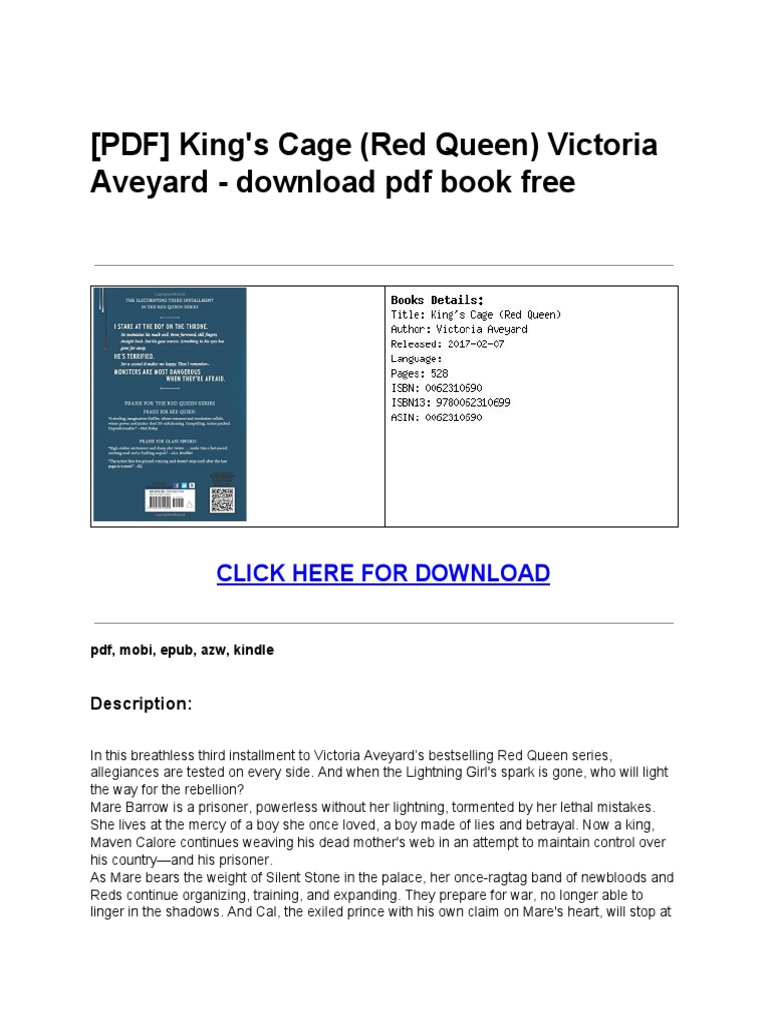Free PDF Download: King's Cage | PDF | E Books | Computing