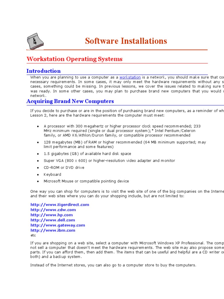 Software Installations: Workstation Operating Systems | PDF | Operating ...