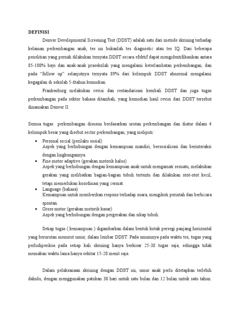 Kep Anak DDST | PDF | Kesehatan Holistik
