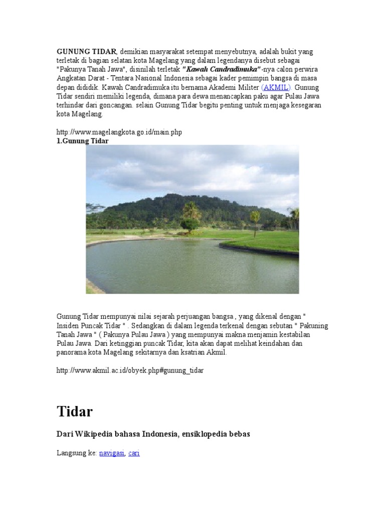 Legenda dan Sejarah Gunung Tidar | PDF | Perjalanan | Sejarah