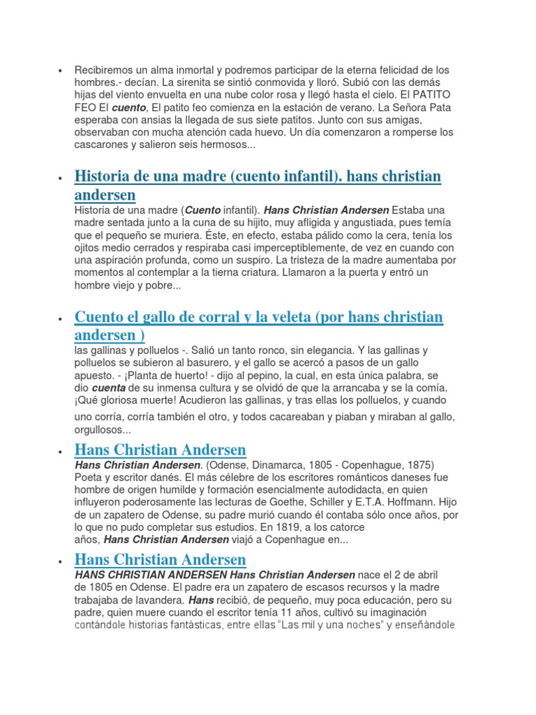 Biografia de Hans | PDF | Hans Christian Andersen | Dinamarca