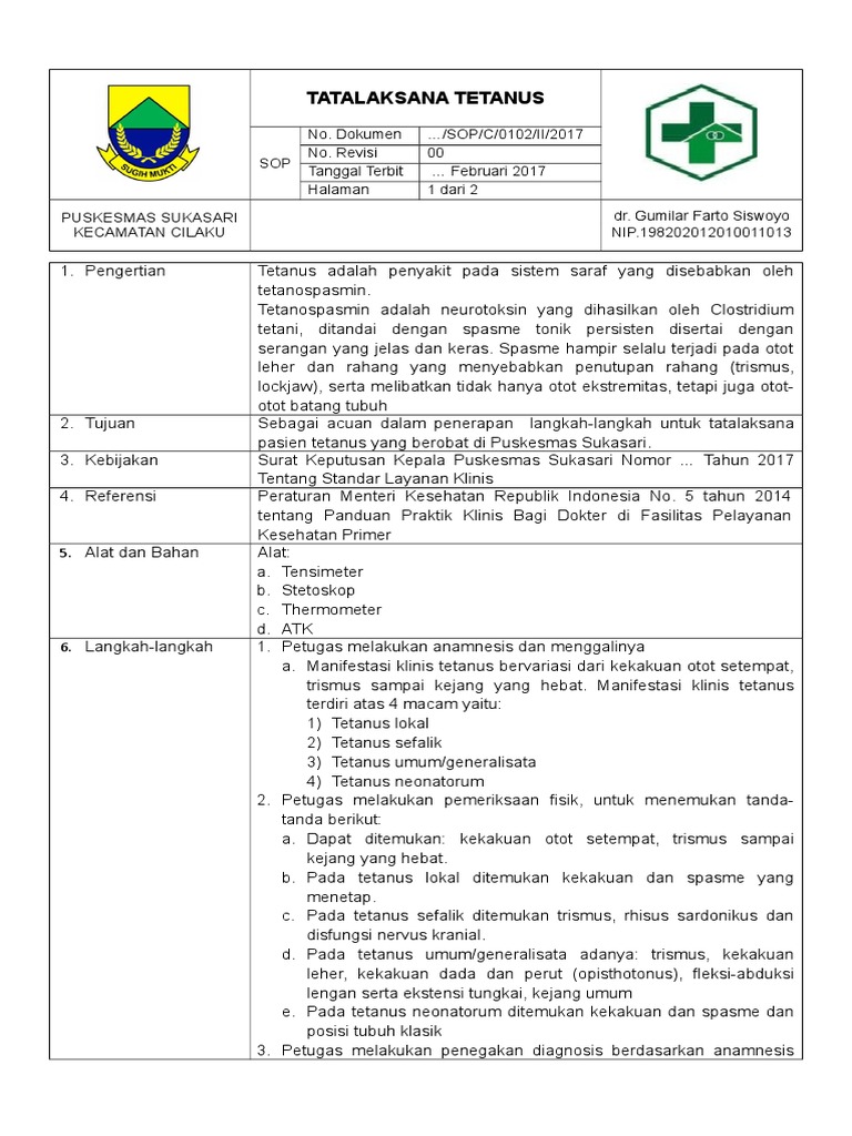 Tatalaksana Tetanus | PDF