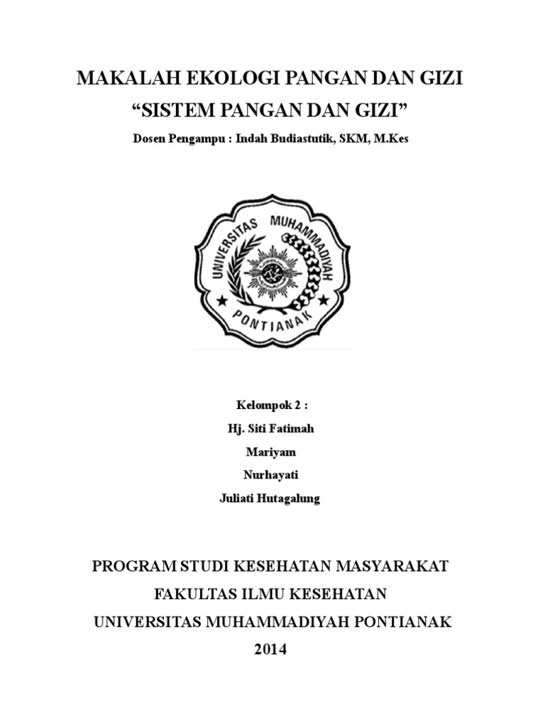 Makalah Ekologi Pangan Dan Gizi | PDF