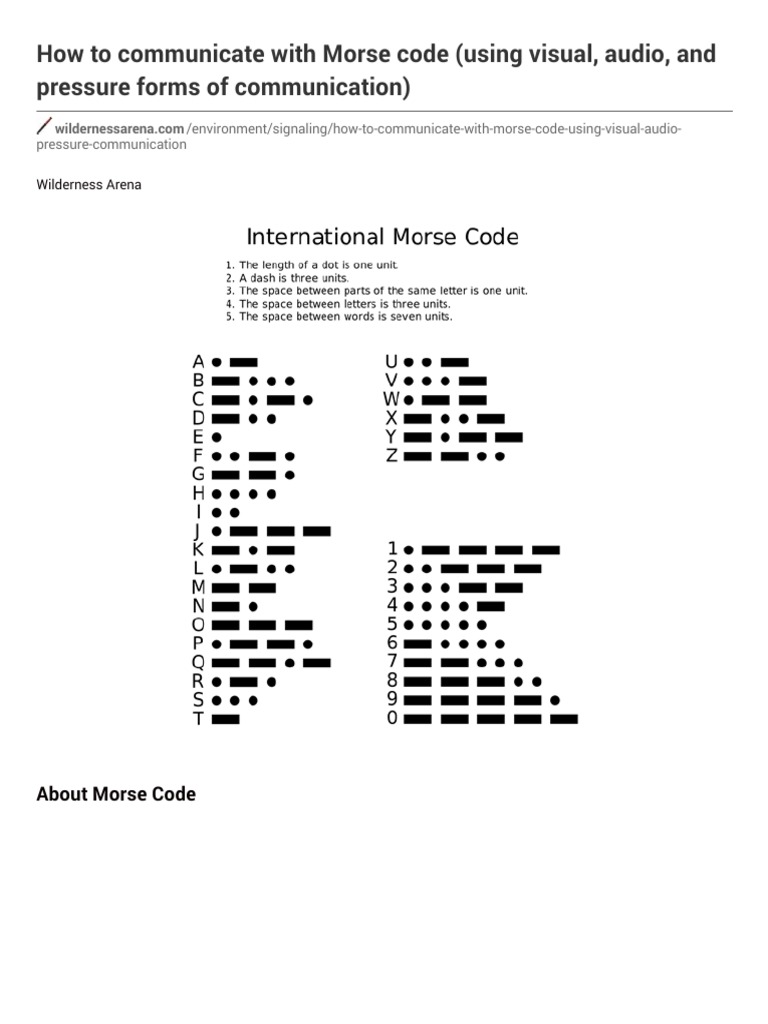 Morse Code Communication Guide | PDF | Telecommunications Engineering ...