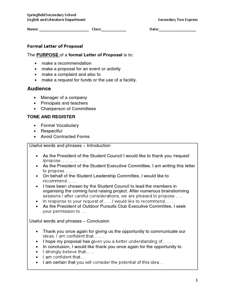 Formal Proposal Writing Guide | PDF | English Language | Schools