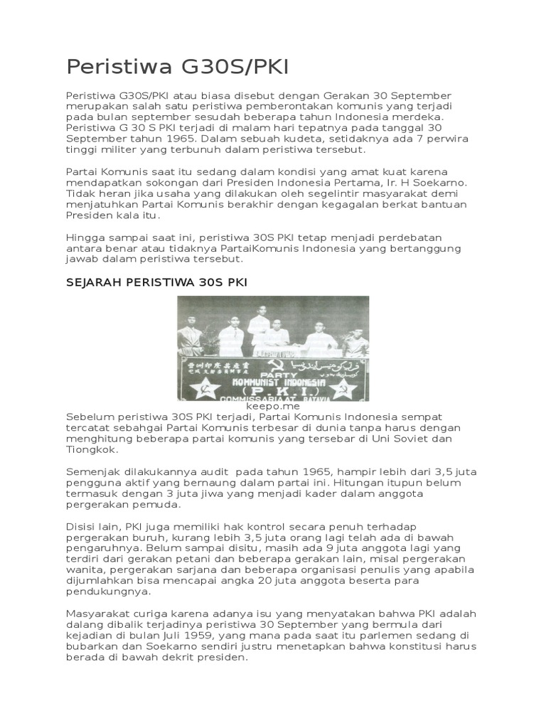 PERISTIWA G30S PKI | PDF