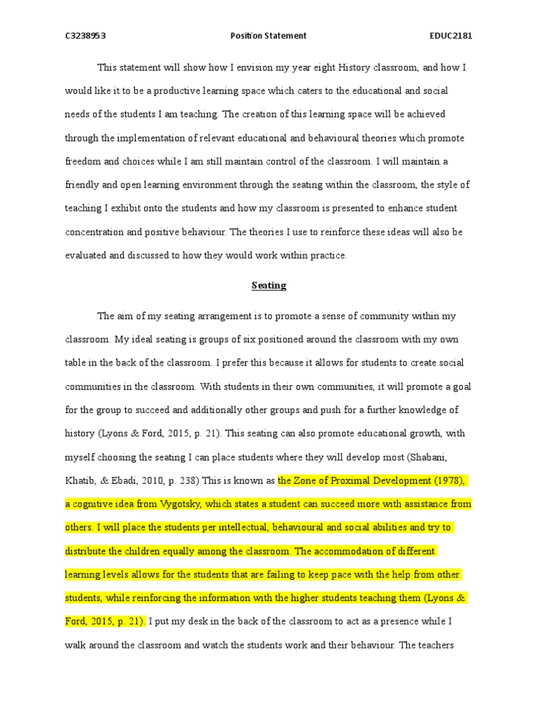 Theoretical Position | Download Free PDF | Classroom | Education Theory