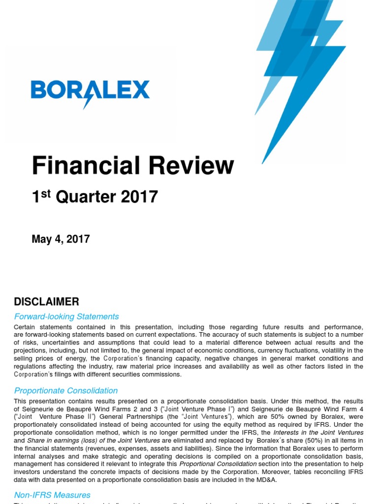 Q1 2017 Financial Review Summary | PDF | Joint Venture | Consolidation ...