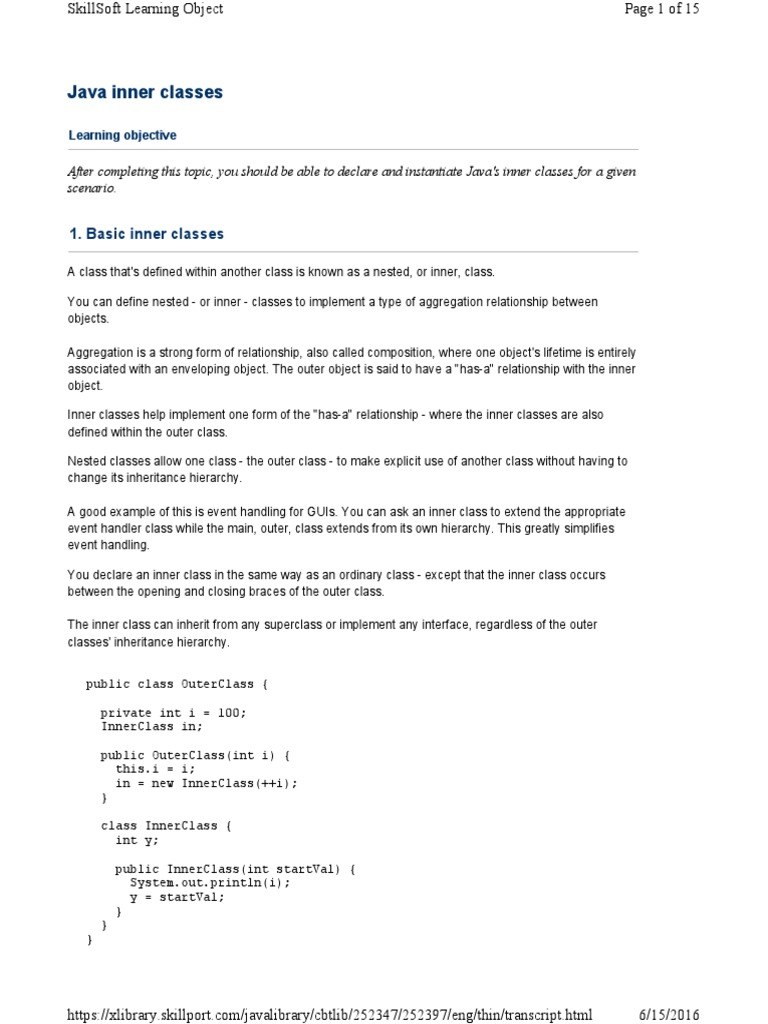 InnerClasses | PDF | Class (Computer Programming) | Method (Computer Programming)