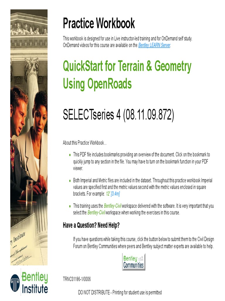 QuickStart For Terrain & Geometry Using OpenRoads-Practice Workbook | PDF | Menu (Computing ...