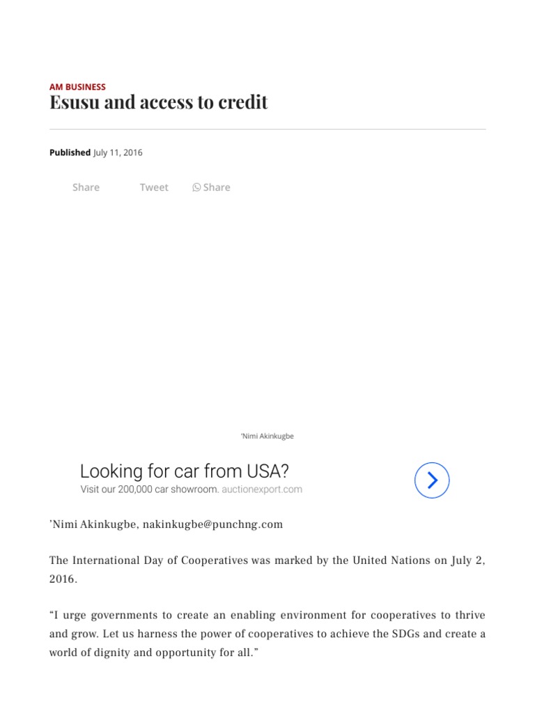 Esusu and Access To Credit | PDF | Credit (Finance) | Interest