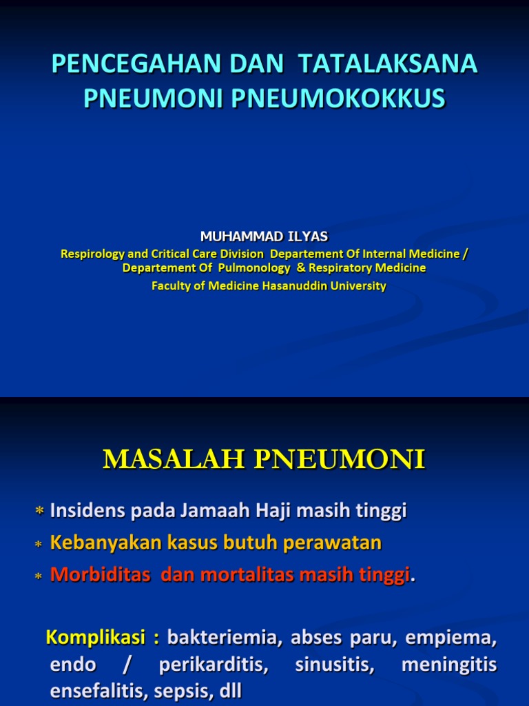 Dr. Muh. Ilyas - Pneumococ Simpo Haji | PDF | Pneumonia | Medical ...