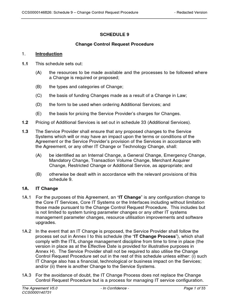 Change Control Request Procedure | PDF | Cost–Benefit Analysis | Software