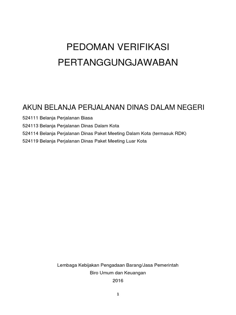 Draft Pedoman Perjalanan Dinas PDF | PDF