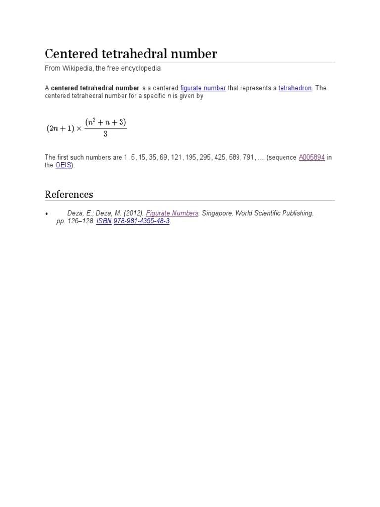Centered Tetrahedral Number | PDF