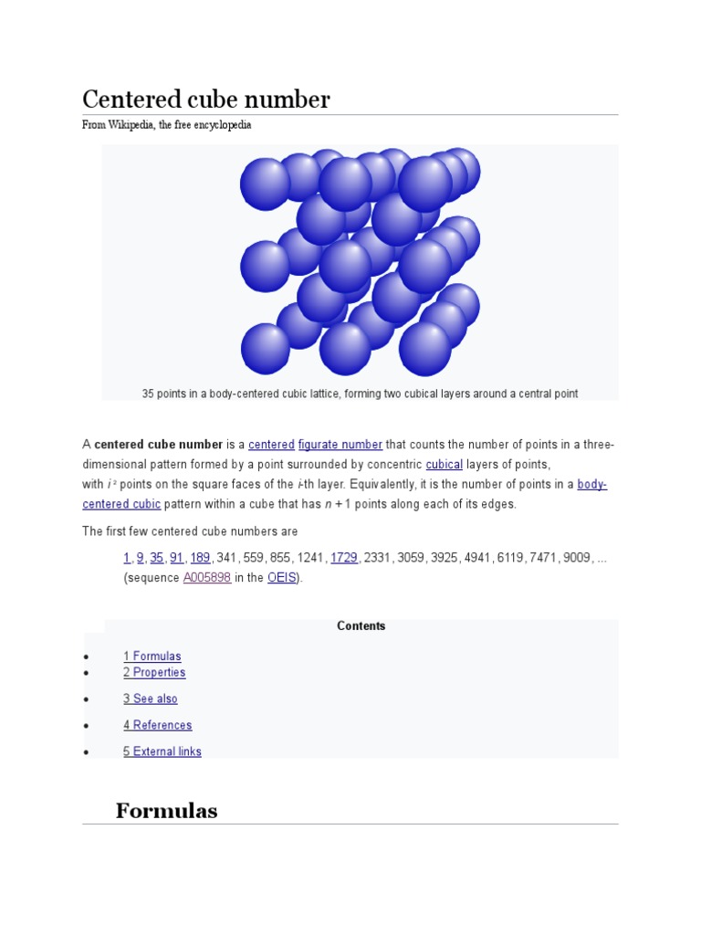 Centered Cube Number | PDF