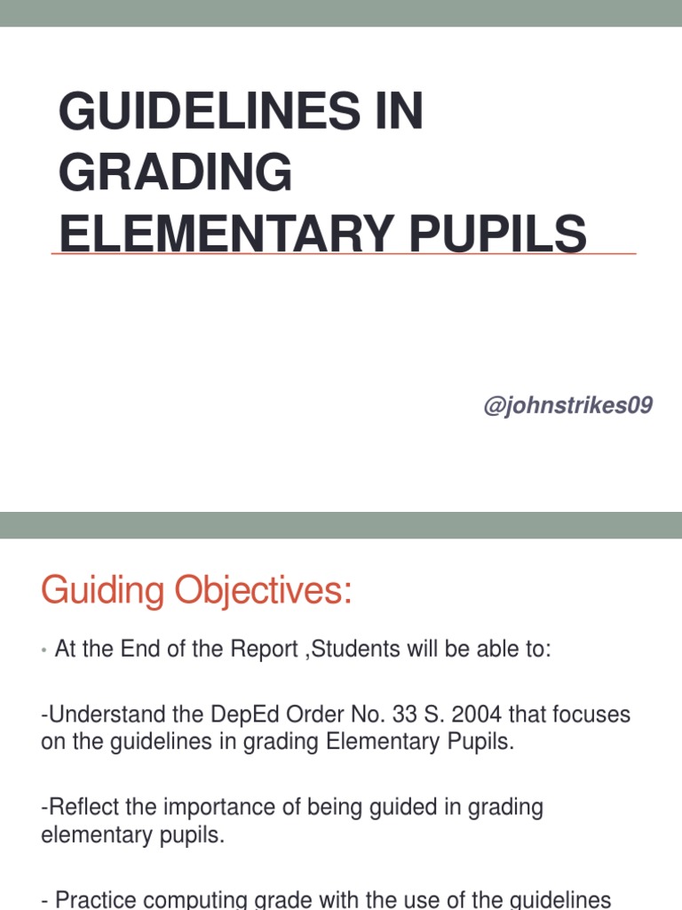 GUIDELINES in Grading Elementary and Secondary Students | PDF | Quality ...