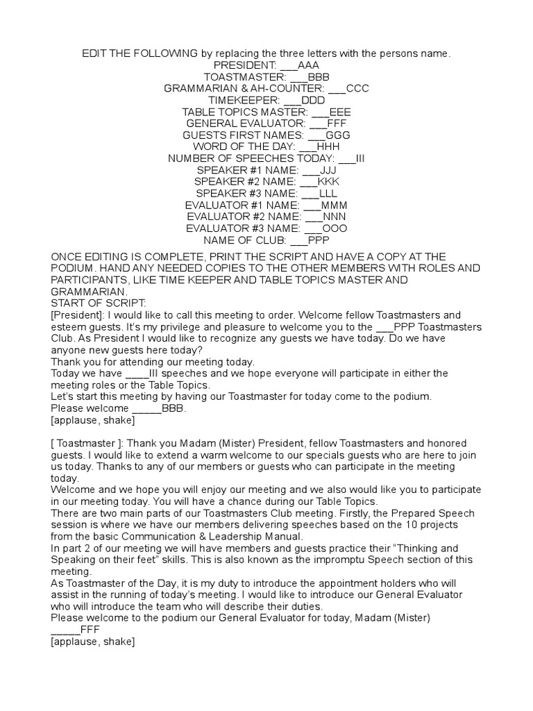 Script for All | Public Speaking | Human Communication