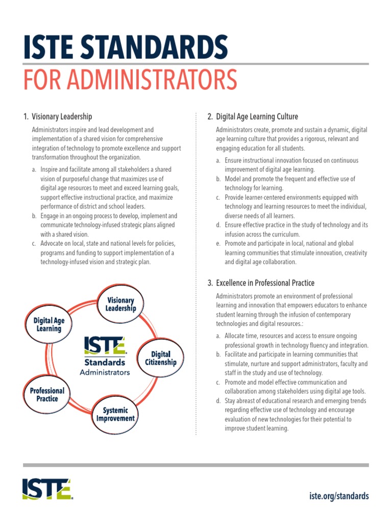 iste standards for administrators 2009 permitted educational use ...