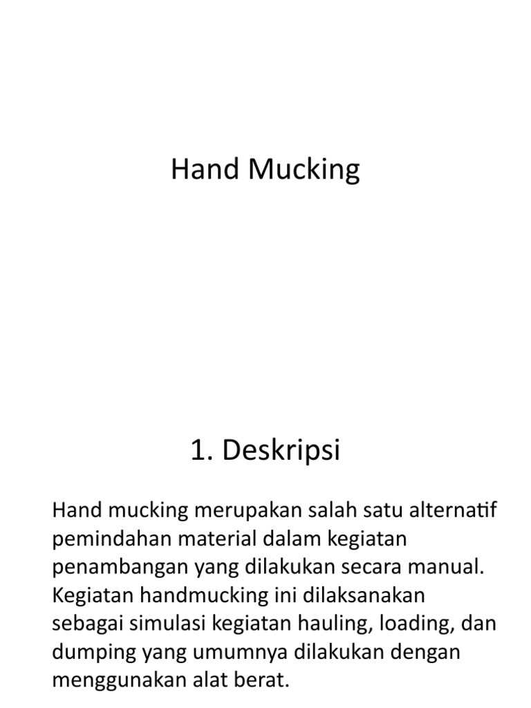 Hand Mucking | PDF