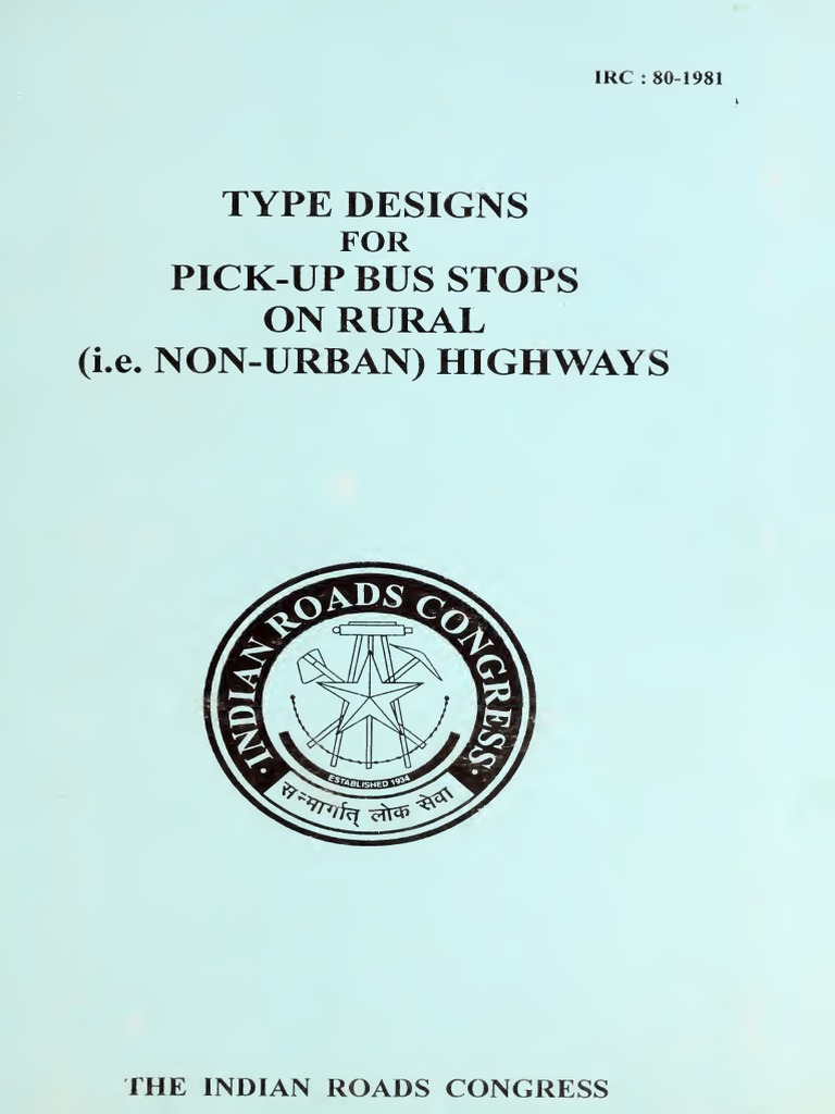 Irc - Gov.in.080.1981pickup Bus Stops | PDF | Bus | Traffic
