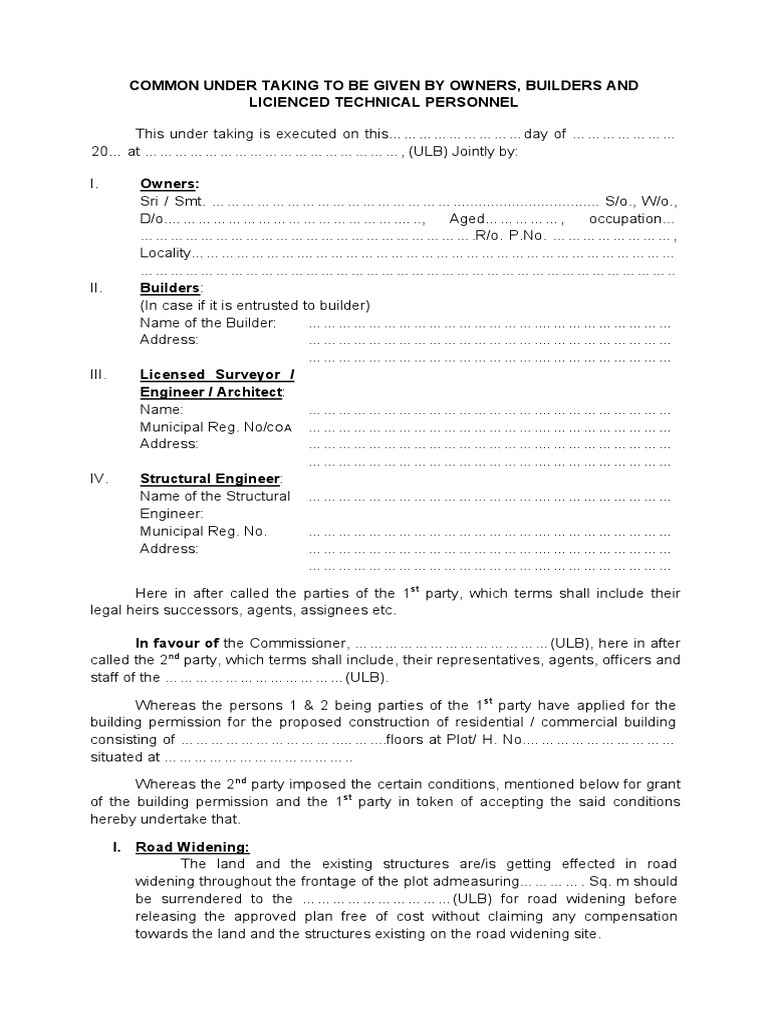Common Affidavit Undertaking | PDF | Architect | Specification (Technical Standard)