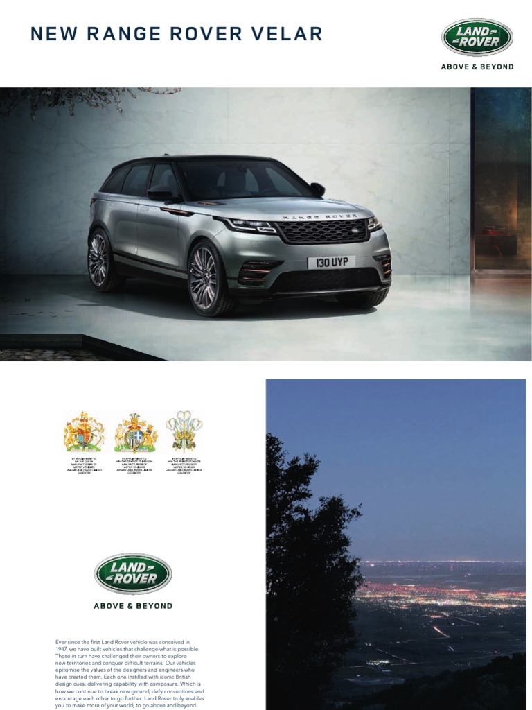 Range Rover Velar Brochure | PDF | Turbocharger | Four Wheel Drive